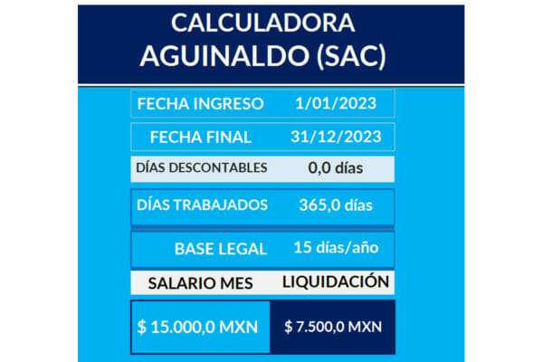 Calculadora de Aguinaldo México 2024 - Excel Para Todos