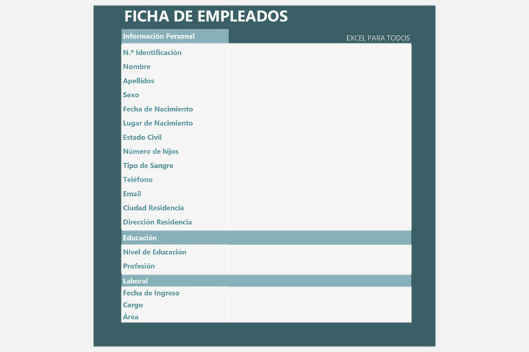 Ficha de Empleado en Excel | Organiza y Gestiona tu Personal