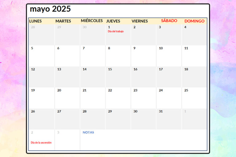 Calendario Colombia 2025 con Festivos - PDF y Excel